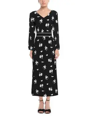 Armani Exchange Floral-print Maxi Dress - Black