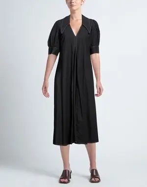 GANNI Midi Dress In Organic Cotton - Black