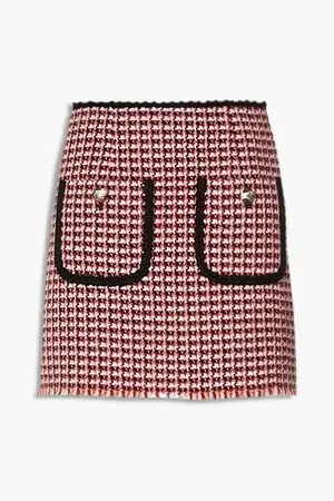 Maje Buttonembellished Tweed Mini Skirt