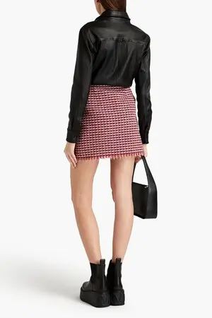 Maje Buttonembellished Tweed Mini Skirt