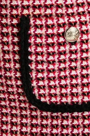 Maje Buttonembellished Tweed Mini Skirt