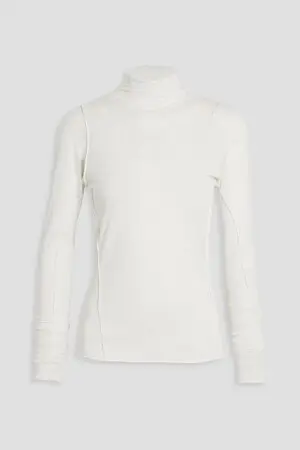 Rag & Bone Gaia Organic Cottonjersey Turtleneck Top - White