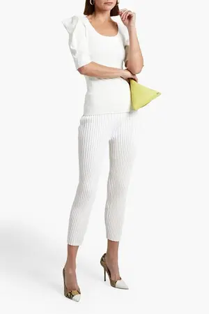 Stella McCartney Cropped Ribbed Woolblend Leggings
