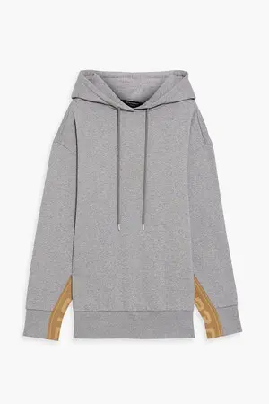 Stella McCartney Jacquard-trimmed Cotton-fleece Hoodie - Gray