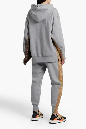 Stella McCartney Jacquard-trimmed Cotton-fleece Hoodie - Gray