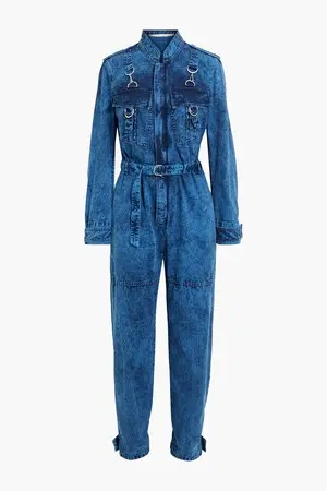 Stella McCartney Belted Buckle-detailed Denim Jumpsuit - Blue