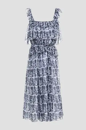 Kenzo Tiered Printed Crepon Dress