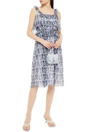 Kenzo Tiered Printed Crepon Dress