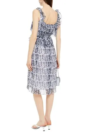 Kenzo Tiered Printed Crepon Dress