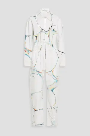 Stella McCartney Printed Denim Jumpsuit - White