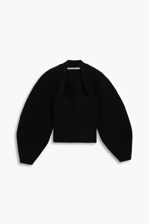 Alexander Wang Integral Shrug Ribbedknit Sweater - Black
