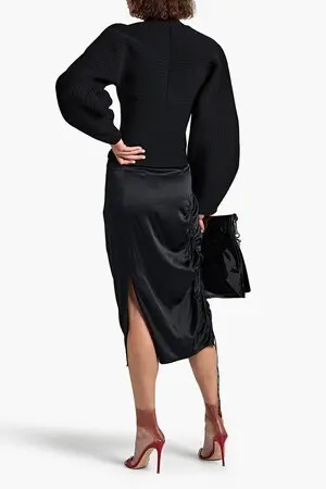 Alexander Wang Integral Shrug Ribbedknit Sweater - Black