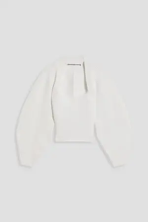 Alexander Wang Integral Shrug Ribbedknit Sweater - White