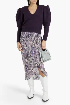 IRO PARIS Over Brushed Wool-blend Sweater - Grape