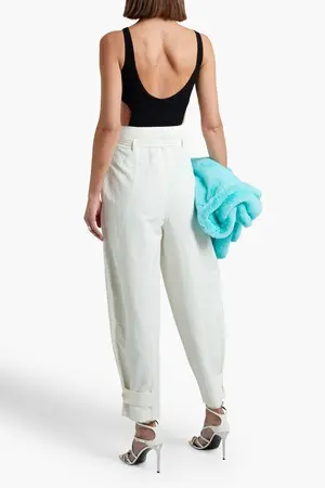 Stella McCartney Daisy Belted Twill Tapered Pants