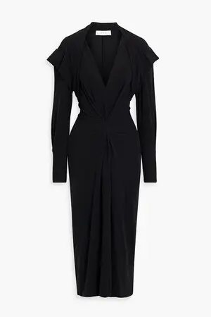 IRO PARIS Sibala Draped Stretch-cotton Midi Dress