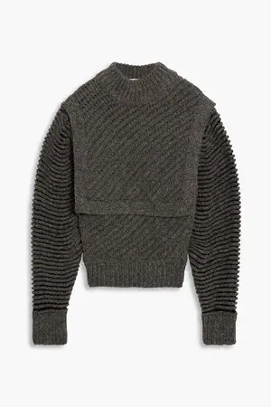 IRO PARIS Jalya Mélange Ribbed-knit Turtleneck Sweater - Anthracite