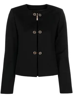 TWINSET Cropped Blazer With Logo Buttons