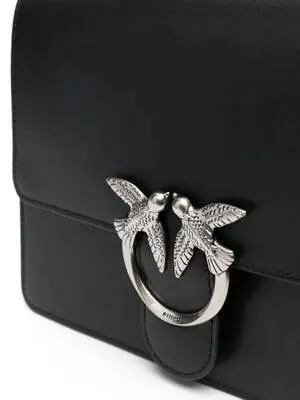 Pinko Love Birds Leather Tote Bag - Black