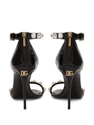 Dolce & Gabbana 105mm Rhinestone-embellished Leather Sandals