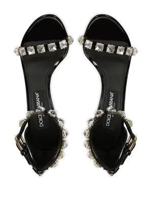 Dolce & Gabbana 105mm Rhinestone-embellished Leather Sandals