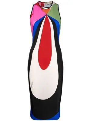 Emilio Pucci Marmo-print Sleeveless Dress - Red