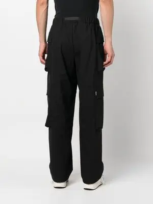 BONSAI Buckle-fastening Belted Cargo Trousers - Black