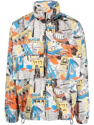 Moschino Graphic Print Hooded Jacket