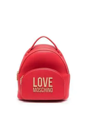 Moschino Logo-plaque Pebbled-effect Backpack