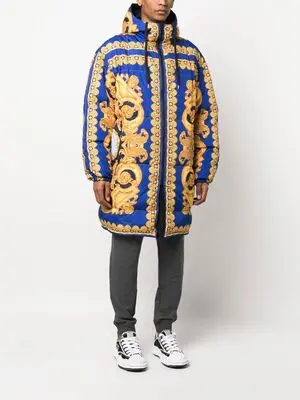 Versace Reversible Baroque-pattern Parka Coat