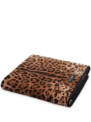 Dolce & Gabbana Leopard-print Cotton Towel - Brown