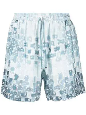 Amiri Printed Silk Shorts - Blue