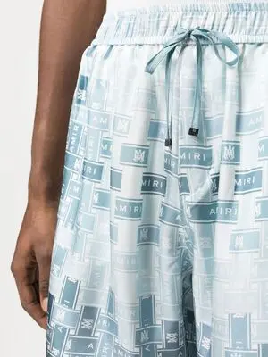 Amiri Printed Silk Shorts - Blue