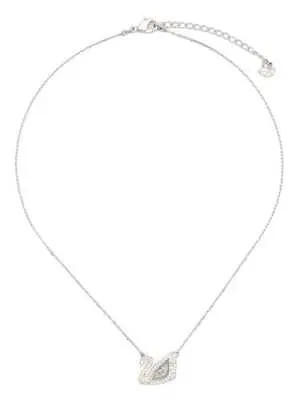SWAROVSKI Crystal-embellished Logo Pendant Necklace - Silver
