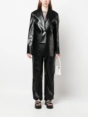 KASSL EDITIONS High-shine Straight-leg Trousers