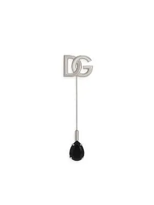 Dolce & Gabbana Dg-logo Lapel Pin - Silver