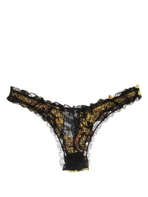 Versace Lace-panel Silk Thong