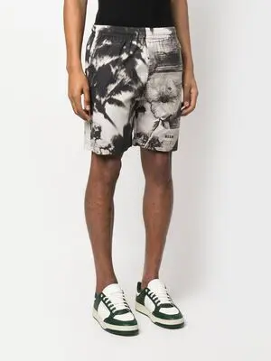 MSGM Graphic-print Track Shorts