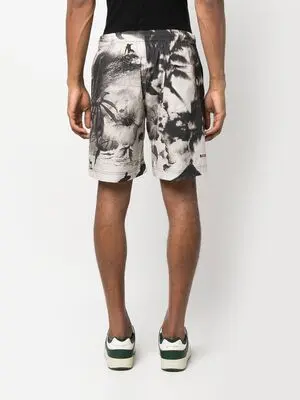 MSGM Graphic-print Track Shorts