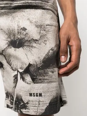 MSGM Graphic-print Track Shorts