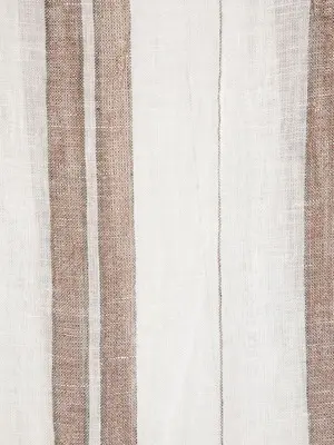 Brunello Cucinelli Striped Linen-blend Scarf - White