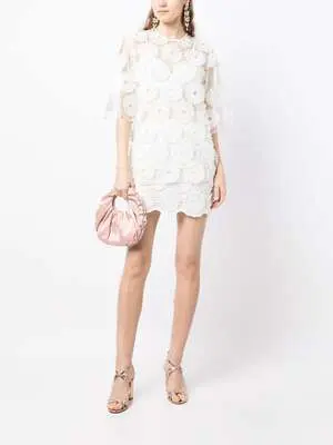 Elie Saab Floral-embroidered Miniskirt