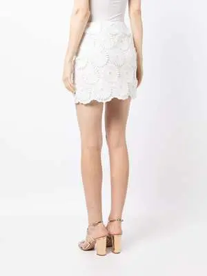 Elie Saab Floral-embroidered Miniskirt