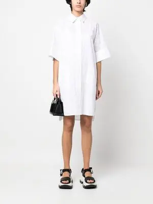 Karl Lagerfeld Broderie Anglaise Mini Shirtdress - White