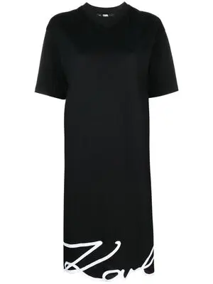 Karl Lagerfeld Signature Hem Organic-cotton Dress