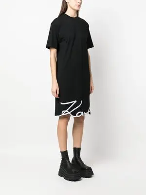 Karl Lagerfeld Signature Hem Organic-cotton Dress
