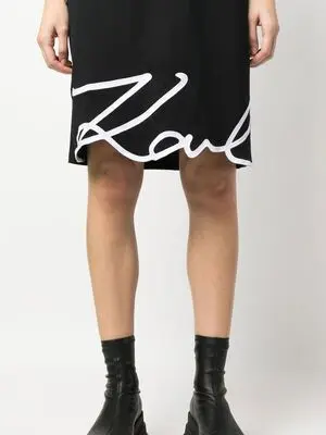 Karl Lagerfeld Signature Hem Organic-cotton Dress