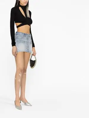 COURREGES Asymmetric Denim Miniskirt