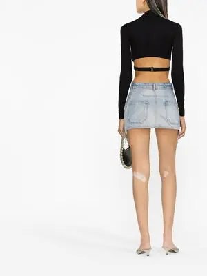 COURREGES Asymmetric Denim Miniskirt