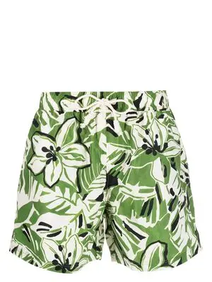 Palm Angels Floral-print Drawstring Swim Shorts - Green